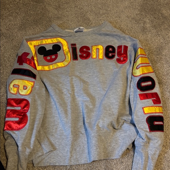 Disney | Tops | Disney Gray Sweatshirt With Red And Yellow And Black ...